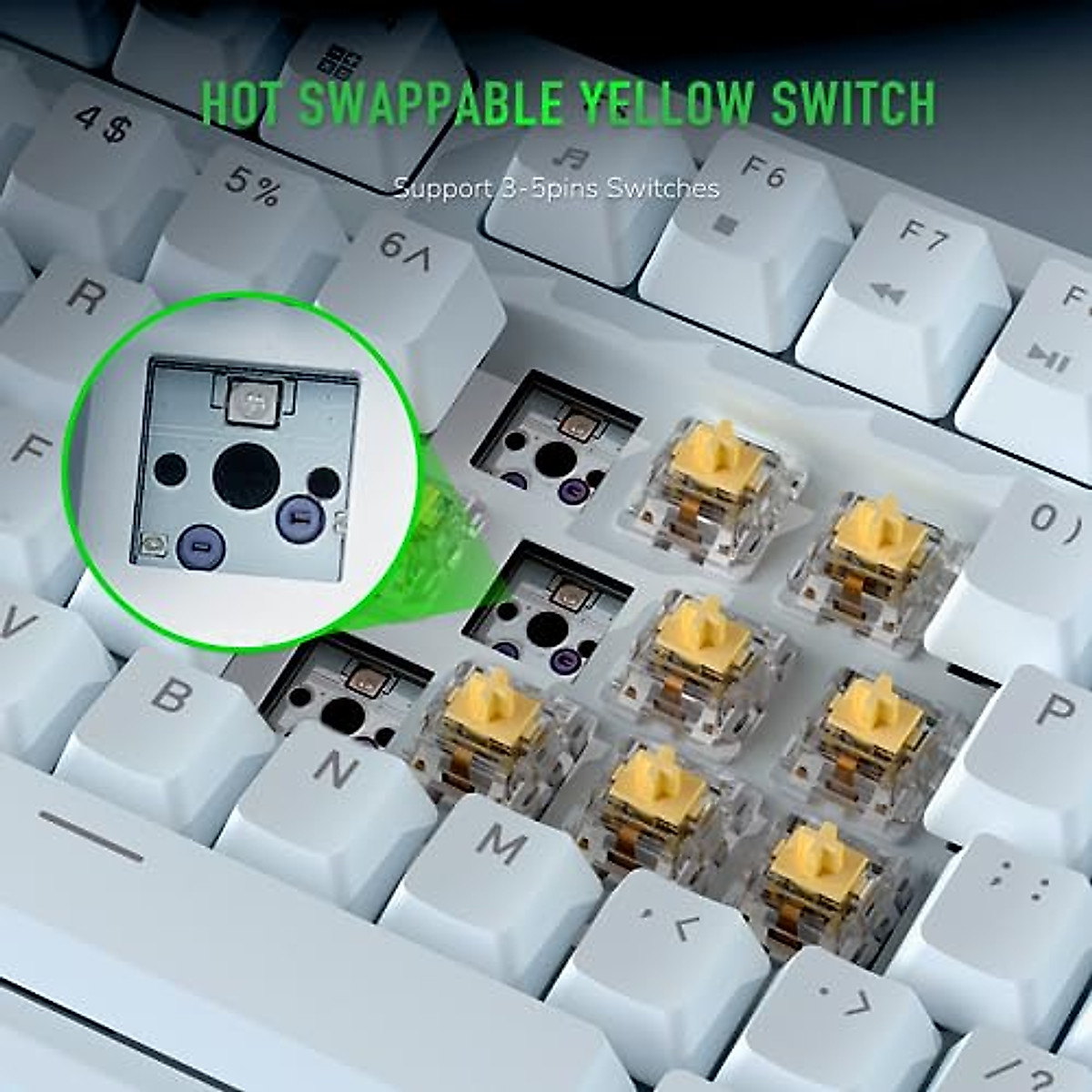 RK ROYAL KLUDGE R87 Mechanical Keyboard, 75% Layout Hot Swappable Wired ...