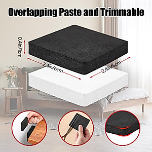 ZhouDaShu Anti Shake Headboard Stoppers for Wall,Wall Protector from Furniture,Bed Frame Noise Bumper,Anti Vibration Soundproof Pads to Prevent Hitting Wall,20 pcs Square Black and White