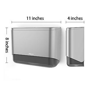 PLUSSEN Multifold Paper Towel Dispenser,C-Fold Folded Hand Paper Towels Dispenser Wall Mount for Commercial (Silver)