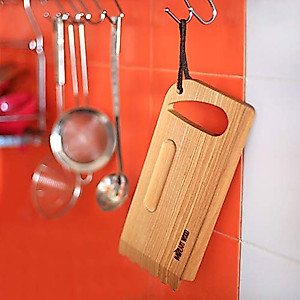 Mr.Art Wood BBQ and Grill Wooden Scraper Tool, Size 10.6” x 4.7” – Made in Europe, Barbeque Cleaner with Grooved and Flat Edge – 100% Natural One-Piece Ash Wood