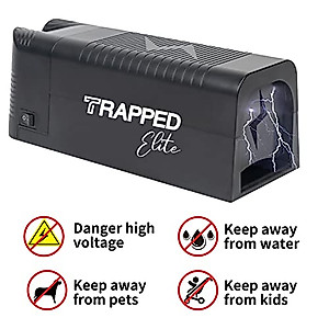 TRAPPED Elite Electric Rat Trap - Electric Rat & Mice Trap - Easy to Use & Set Up to Clean - Humane Rodent Trap - Family & Pet Safe. Perfect for Rats & Mice