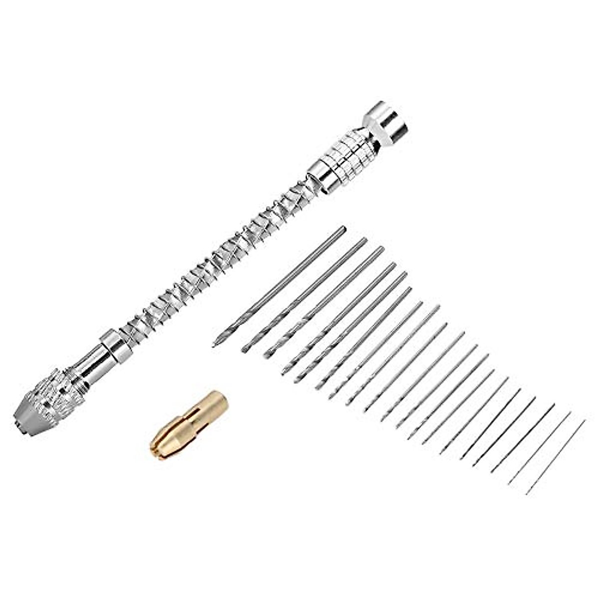 Marvellous Micro Screw Extractor, Mini Portable Small Hand Drill with 20pcs Drill Bits Tool Set Countersink Drill Bits Can Clip 0.8-3.0mm Drill Bits
