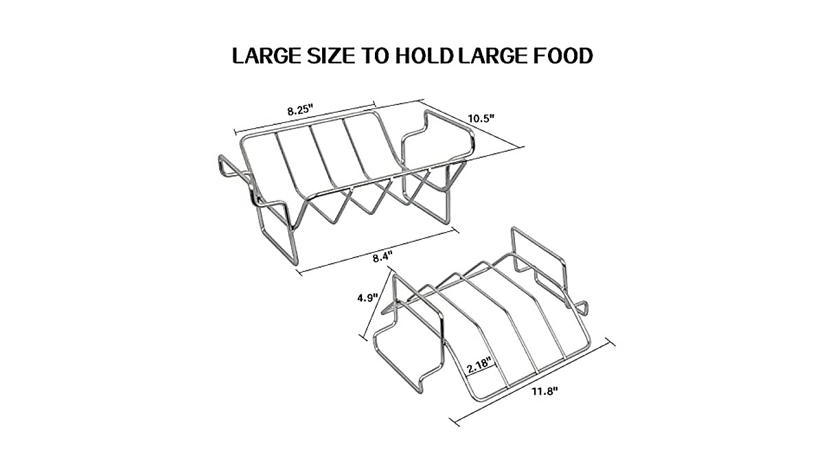Burly Grill Stainless Turkey & Rib Rack for Big Green Egg