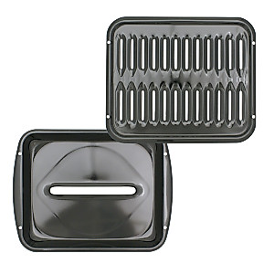 Range Kleen 2 Piece Heavy Duty Porcelain Full Size Convection Broiler Pan 16 by 12.75 by 1.74 Inches