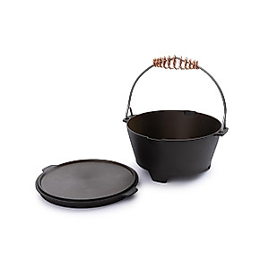 Barebones Polished Cast Iron Dutch Oven with Lid - 4-Quart Premium Performance Cookware with a Heat-Dispersing Copper Handle and Ring