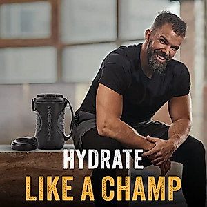 HIGH SIERRA, [BPA FREE] 64 OZ Insulated Water Jug, [Silicone Spout – NO MORE TEETH BUMPS] Built-in Fence Anchor, Keeps Iced Water Cold for Hours, EXTRA LARGE Sports Bottle, Black