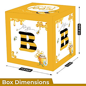 GREPARPY What Will It Bee Gender Reveal Party Decorations, Bumble Bee Baby Shower Supplies Include Banner, Tablecloth, Backdrop, Balloons, Boxes, Topper, Honey Bumble Bee Theme Party Decorations