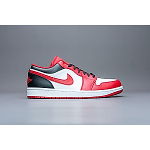 Jordan Mens Jordan 1 Low 553558 163 Bulls - Size 13 Black/White/Red