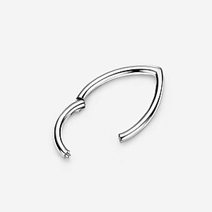FANSING 316L Surgical Steel Teardrop Septum Hoop Hinged Triangle Septum Ring for Women 16 Gauge Septum Jewelry 8mm Septum Nose Rings Triangular Clicker Silver