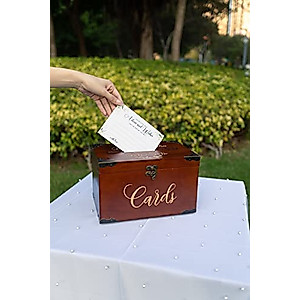 Joy Ceremony Decorative Wedding Card Box, Rustic Wooden Envelope Boxes with Slot, Wishing Well for Wedding Reception, gift box wedding Card Holder for Advice and Wishes for the Mr and Mrs