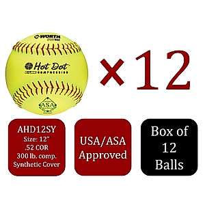 Worth | Slowpitch Softballs | USA / ASA Approved | 12 Count(Pack of 1) | Multiple Options