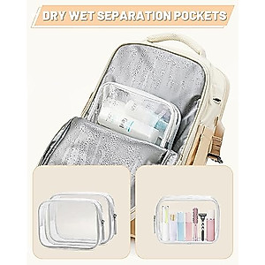 ZOMFELT Travel Backpack for Women, Flight Approved Carry on Backpack with Shoes Compartment & Wet Pocket, Water Resistant 17inch Laptop Bag with USB Charging Port for College Weekender Hiking Trip