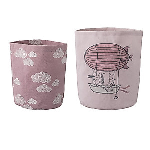 Bloomingville Cotton & Polyester Storage Bags, Rose, Set of 2