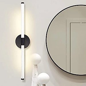 Black LED Bathroom Vanity Lights, Modern 4000k Bathroom Light Fixtures Over Mirror, 16W 23.6in Vanity Lighting Fixtures with 360° luminous, Wall Sconces Lighting for Bathroom, Mirror, Living Room