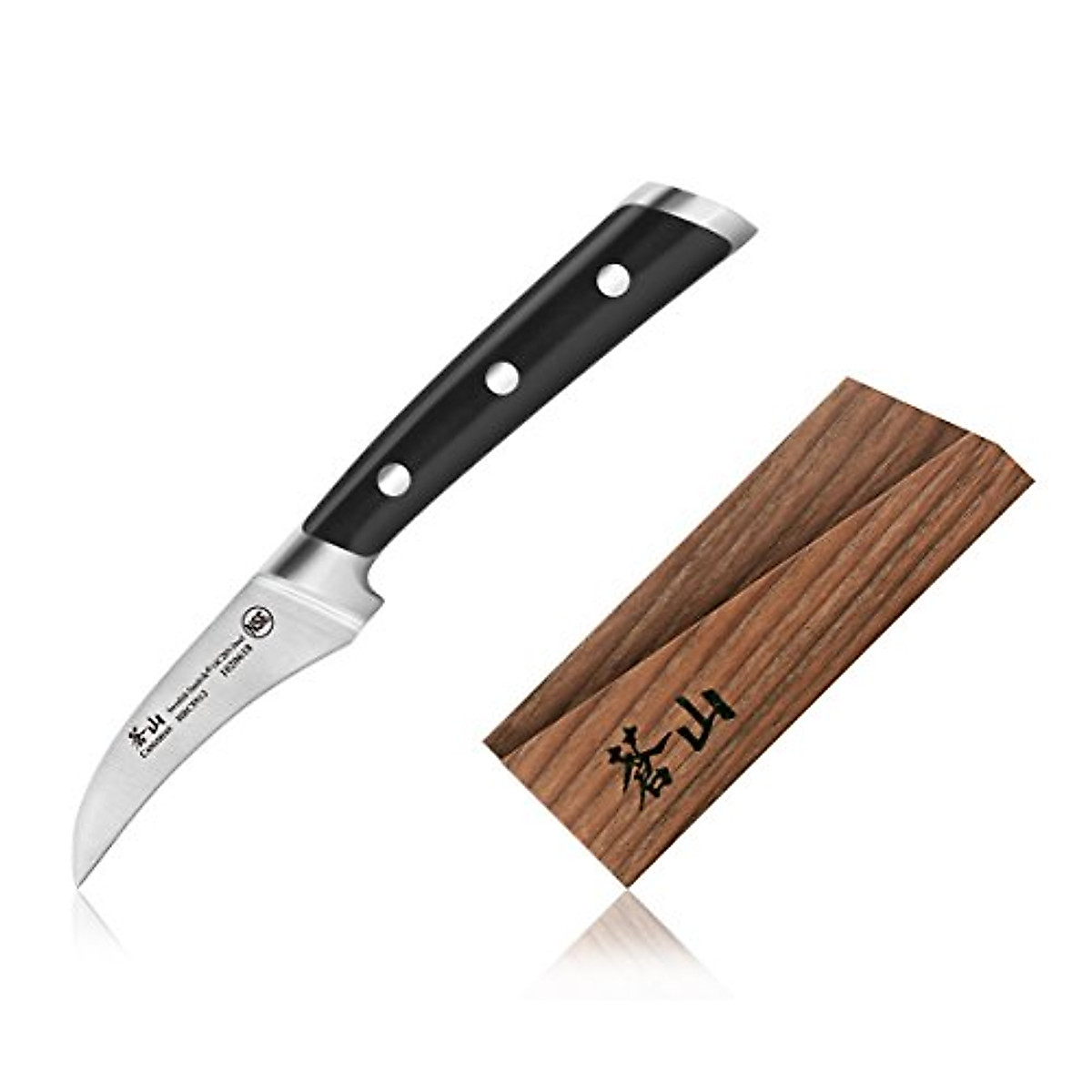 Cangshan TS Series 1020625 Swedish 14C28N Steel Forged 2.75-Inch Peeling Knife and Wood Sheath Set