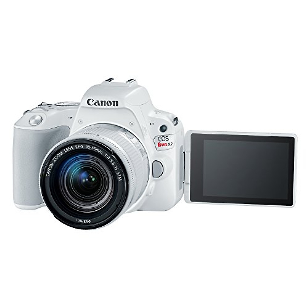 Canon Cameras US 2252C001 EOS Rebel SL2 (WH) EF-S 18-55mm f/4-5.6 STM (BK) Digital SLR Camera Kit, 3", White