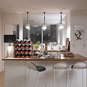 Wine Rack, 16 Bottle Wine Bottle Holder, 4 Tiers Wine Racks Countertop, Wine Rack Cabinet for Pantry, Kitchen, Cabinet, Cellar, Bar