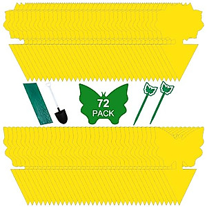 72 Pack Sticky Traps Indoor, Plant Trap Fungus Gnat Trap for House Plant, Gnat Killer Indoor and Outdoor, Bug Killer Fruit Fly Trap Non-Toxic