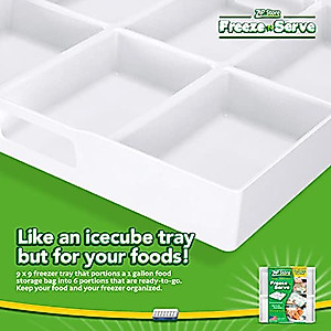 Zip n Store - Freeze n Serve - Organize Your Freezer - Freeze In Bulk, Serve In Portions, Perfect For Meal Prep + Portion Control + Organization, Freeze Leftovers, Like An Icecube Tray For Food