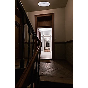 LIT-PaTH LED Motion Sensor Flush Mount Ceiling Lighting Fixture, Closet Light with Motion Sensor, 10.5W, 800 Lumen, 6.2 Inch, Anti-Rust Galvanized Housing, White Finish 5000K 1-Pack