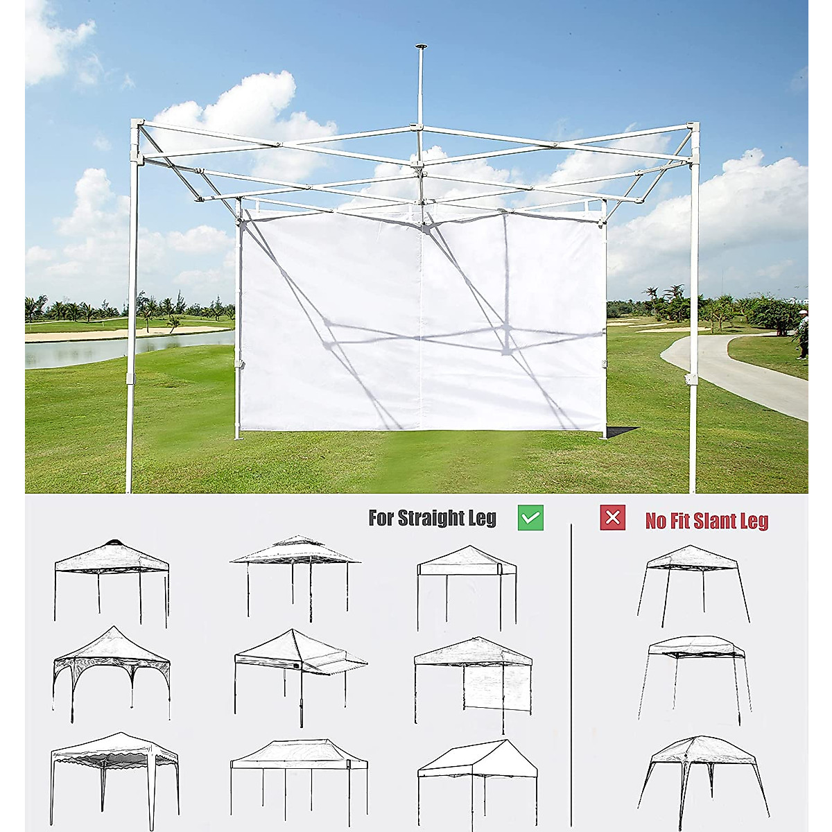 SCOCANOPY SunWall for 12x12 Pop Up Canopy Frame, 3 Pack SideWall Only (Navy Blue)