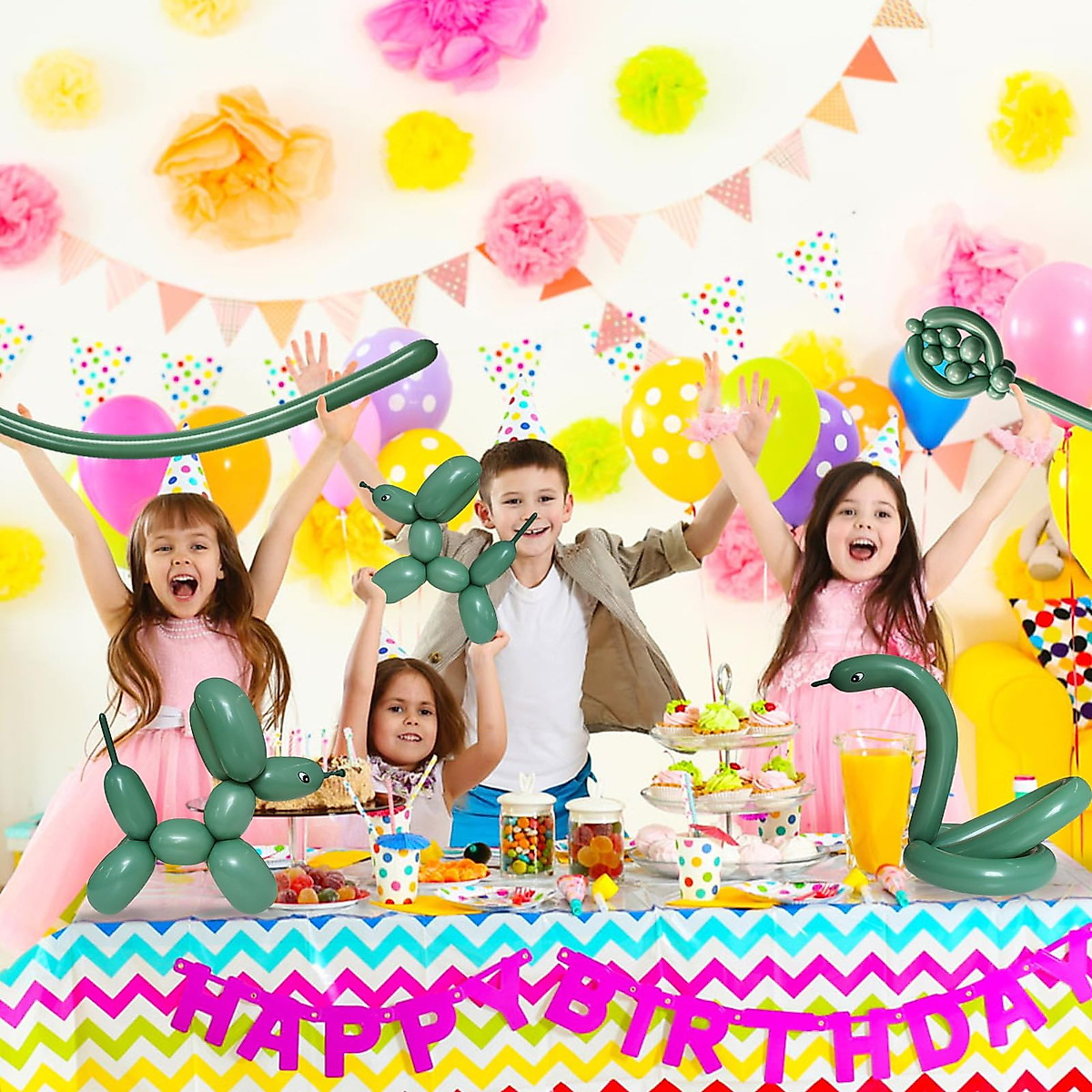 100pcs Sage Green 260 Balloons, Thickening Latex Sage Green 260q Balloons for Animal Model, Sage Green Long Twisting Balloons for Halloween Xmas Presents, Animal Shape, Birthdays Clowns. (Sage Green)