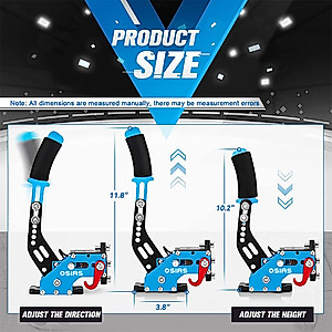 OSIAS USB handbrake,64Bit PC USB Handbrake SIM for Racing Games T500 G25/G27/G29 FANATECOSW Dirt Rally Simulation Performance handbrake (blue With Cla