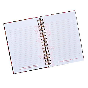 Christian Art Gifts Journal w/Scripture Serenity Prayer Pink Roses 192 Ruled Pages, Large Hardcover Notebook, Wire Bound