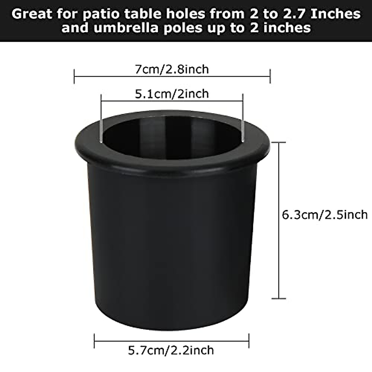 SENENQU 6PCS Patio Table Umbrella Hole Ring Umbrella Cone Wedge Plug Umbrella Stabilizer Sleeve, Silicone Umbrella Thicker Hole Ring Plug for Outdoor Patio Garden Beach Table Umbrella Plug