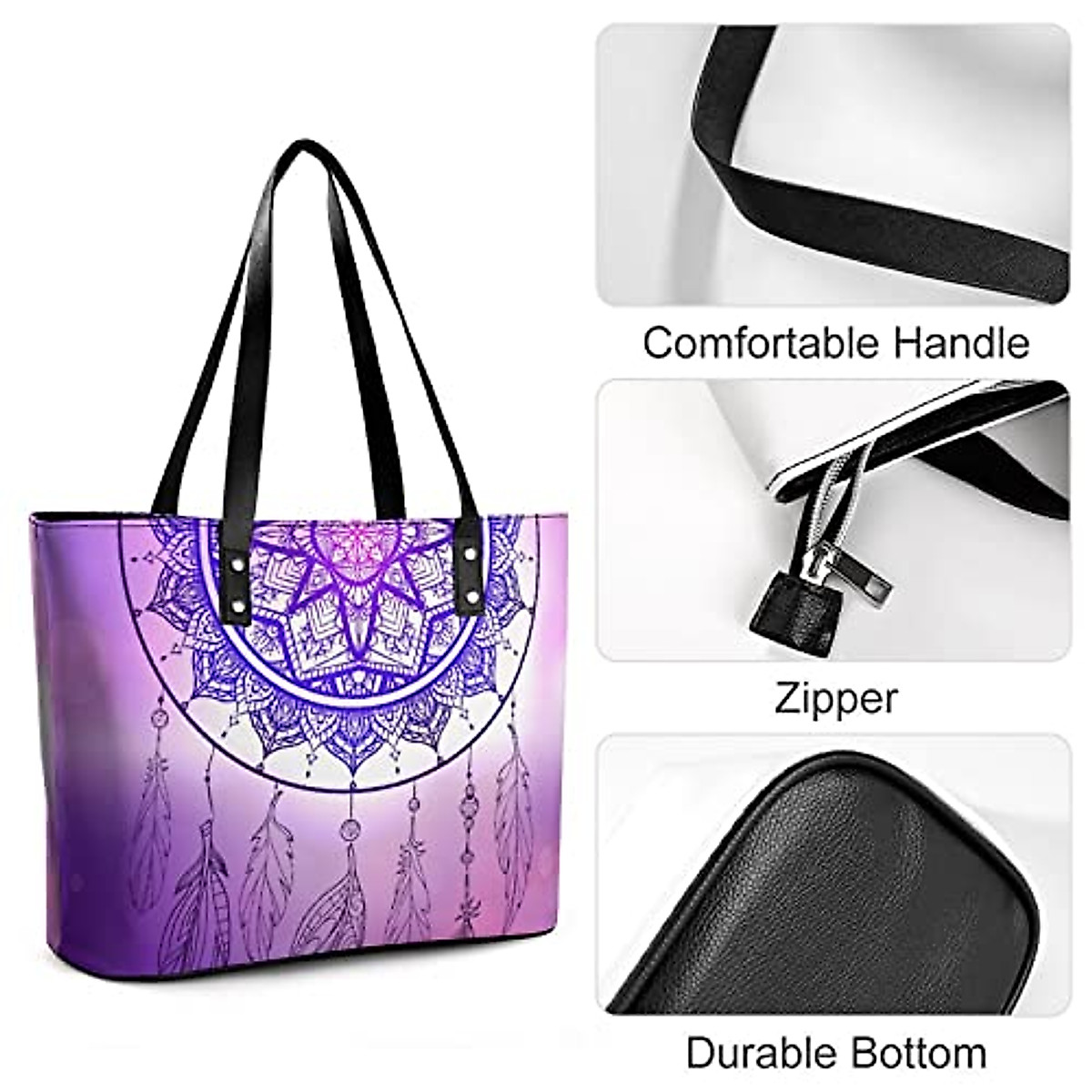 Womens Handbag Dreamcatcher Leather Tote Bag Top Handle Satchel Bags For Lady