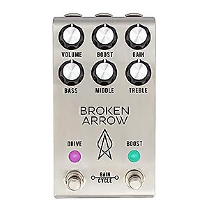 Jackson Audio Broken Arrow V2 Comprehensive Overdrive Guitar Effects Pedal, Silver (BROKENARROWV2)