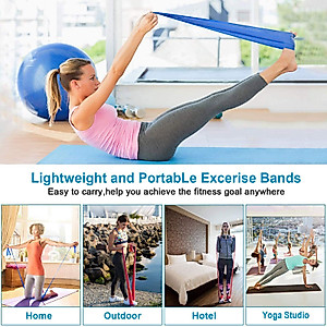 Resistance Bands - 2m Professional Latex Elastic Band for Home or Gym Upper & Lower Body, Physical Therapy, Strength Training, Yoga, Pilates, Rehab Fitness Bands (Blue/Purple/Pink)