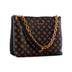 GUESS womens Turin Status Shoulder Bag, Mocha Logo, one size US