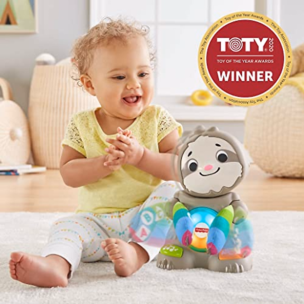 Fisher-Price Linkimals Learning Toy Smooth Moves Sloth With Interactive Music And Lights For Infants And Toddlers