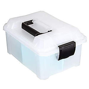 ArtBin 6817AG Sidekick Cube Carrying Case with Open Lift-Out Tray, Portable Art & Craft Organizer with Handle, [1] Plastic Storage Case, Clear