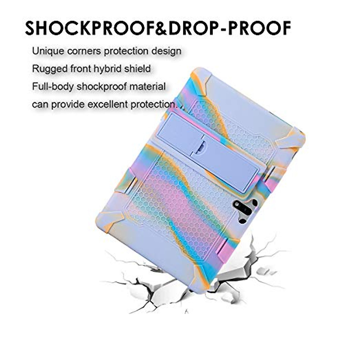 HLWQ Case for MEBERRY M7 Tablet 10 Inch/AOYODKG A22 10/Pavoma 10 G3/Llltrade 10, Anti-Slip Soft Silicone Case with Stand (Purple Rose)