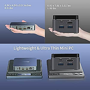 Mini PC Windows 11 Pro, Lightweight 11th Intel N5105 Mini Computers(Turbo 2.9GHz), Ultra Thin Extensible 8GB RAM 256GB SSD Micro Desktop Computers,4K HDMI Dual Display, Dual WiFi Business/Home/Office
