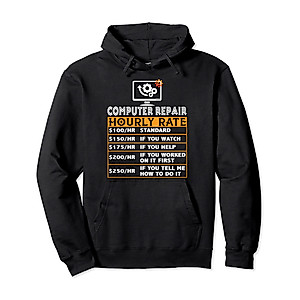 Computer Repair Hourly Rate, Computer Repair Job Matching Pullover Hoodie
