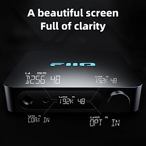 FiiO K11 DAC and Headphone Amplifier for Home Audio or PC, 6.35mm and Balanced 4.4mm, RCA, Coaxial, Optical, 1400mW, 384kHz/24Bit DSD256 (Silver)