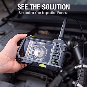 Triple Lens Endoscope with Light, Teslong NTS500 Pro Borescope Inspection Camera with 5inch 720P HD Monitor, Industrial Mechanic Camera Scope, Fiber Optic Snake in Wall Camera(16.5FT)