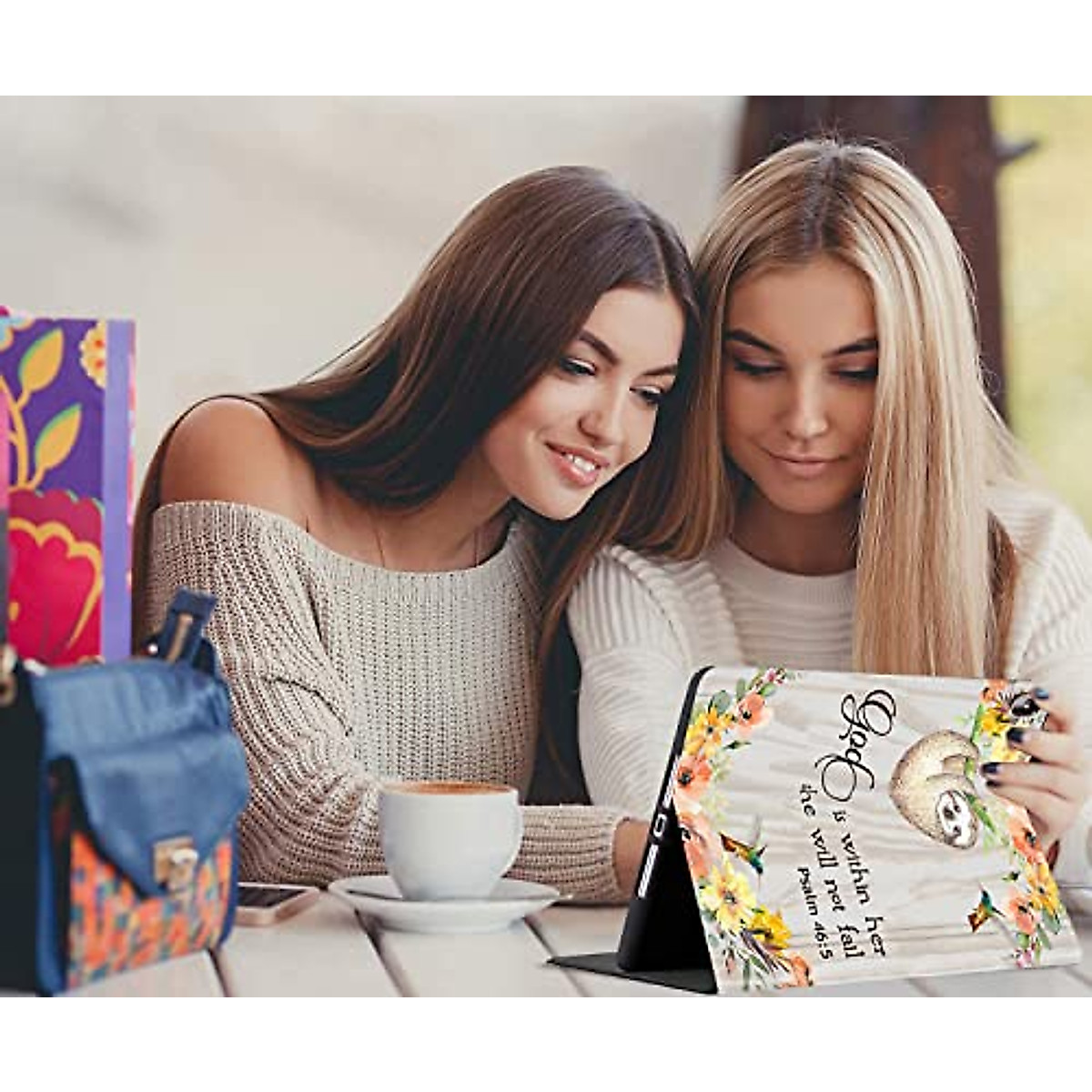 iPad Mini 6 Case, iPad Mini 2021 6th Generation Case Auto Sleep/Wake Multi-Angle Stand for iPad Mini 6th Gen 8.3 Inch , White Flowers