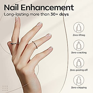 modelones Builder Nail Gel, 7-in-One Clear Gel Builder for Nail Thickening, LED Nail Lamp Cured Hard Gel Nail Strengthener Extension Gel Base Rhinestone Nail Glue Gel in a Bottle
