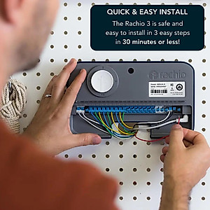 Rachio 3 Smart Bundle: Includes Rachio 3rd Generation-8 Zone Smart Sprinkler Controller (Alexa Compatible w/ Hyperlocal Weather Intelligence Plus & Rain Skip) & Rachio Weatherproof Outdoor Enclosure