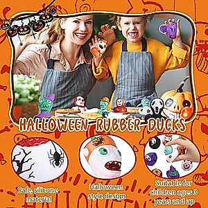 SCIONE 24PCS Halloween Rubber Duck Party Favors, Assorted Ducks Toys for Kids Trick or Treat Supplies, Goodie Bag Fillers, Prizes for Kids Baby Shower Bathtub Toys