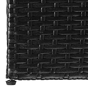 Queen.Y 330 Gallon Outdoor Deck Box, Garden Rattan Wicker Storage Box, Water-resistant & Durable, PE Liner with Zipped Closure, Patio Furniture Cover, Black