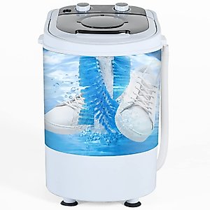 Mini Washing Machine Single Tub Portable Clothes Washer with Spin Dryer, 6.6 lbs Washer and Dryer Combo for Camping, Dorms, Apartments wash Closes Shoes (6.6 lb)
