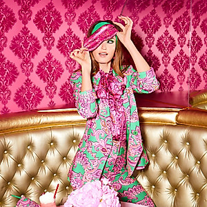 Slip Women's Slip X Alice + Olivia Sleep Mask, Spring Paisley, Pink, Print, One Size