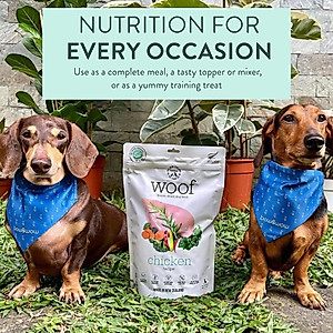 The New Zealand Natural Pet Food Co. WOOF Freeze Dried Dog Food - Chicken Recipe, High Protein Dog Treats & Snacks, Dog Food Toppers & Meals, 9.9 oz