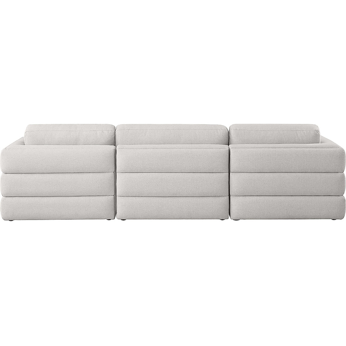 Meridian Furniture Beckham Collection Modern | Contemporary Linen Textured Polyester Modular Sofa, 114" Wide, Beige