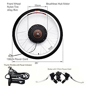 Electric Bicycle Motor Kit 48V 1000W 26"x1.57"Rear Wheel Powerful Motor E-Bike Conversion Kit w/LCD Display